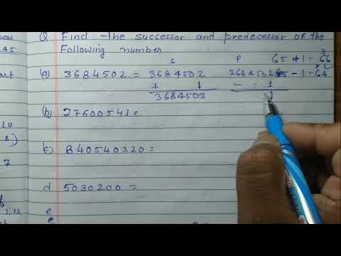 Write the successor and predecessor of the following numbers - YouTube