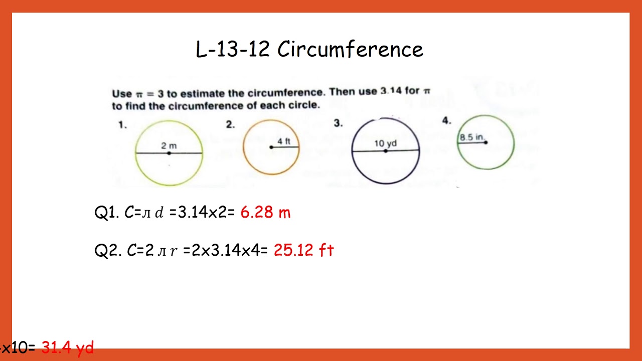 L 13 12 Circumference - YouTube