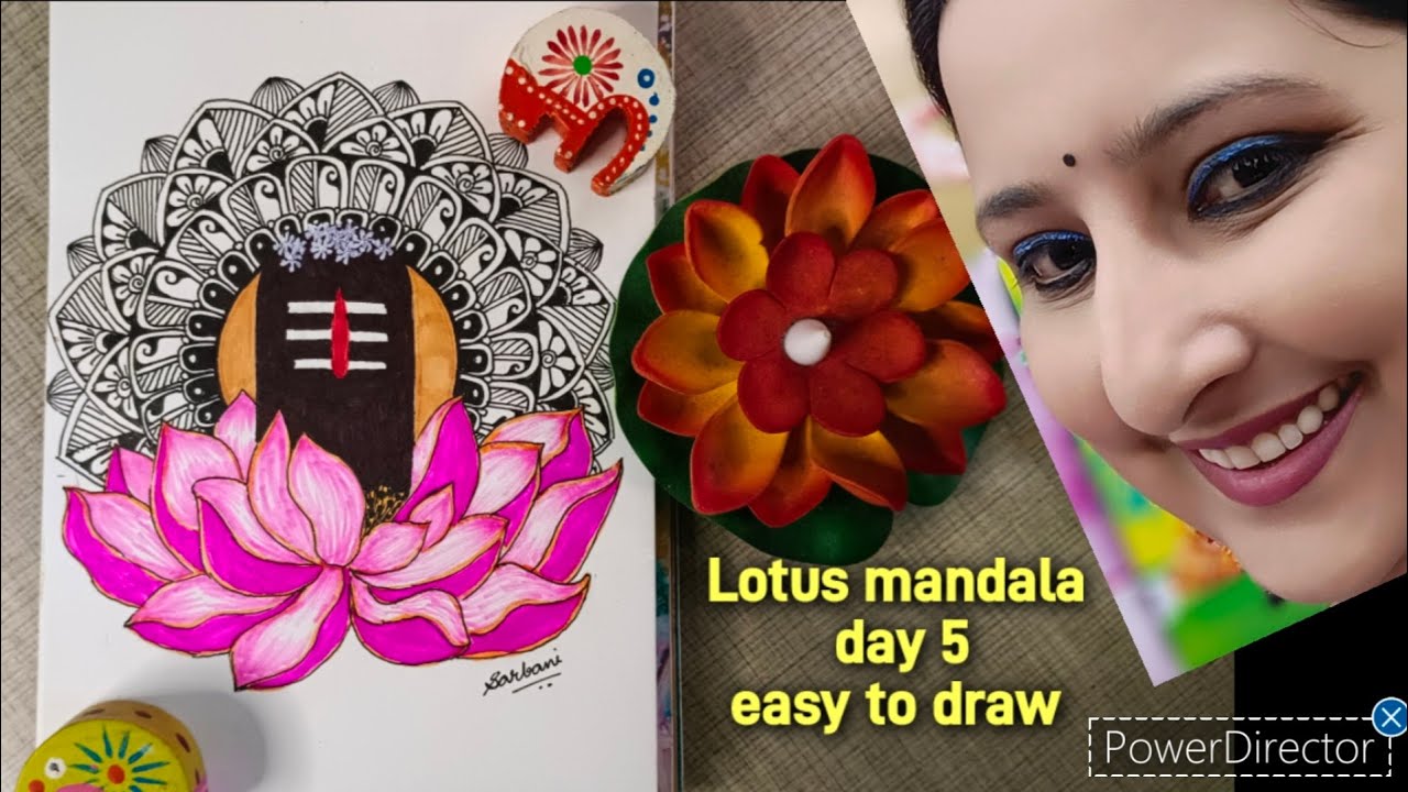 Lotus mandala drawing day 5_beautiful easy shiv mandala art tutorial #colouringvibes #fyp #120 ...