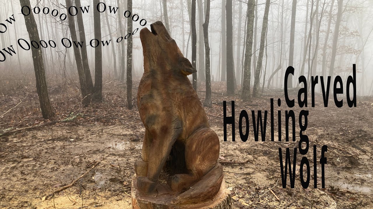 Wolf Howling at the Moon--Carving Time Lapse - YouTube