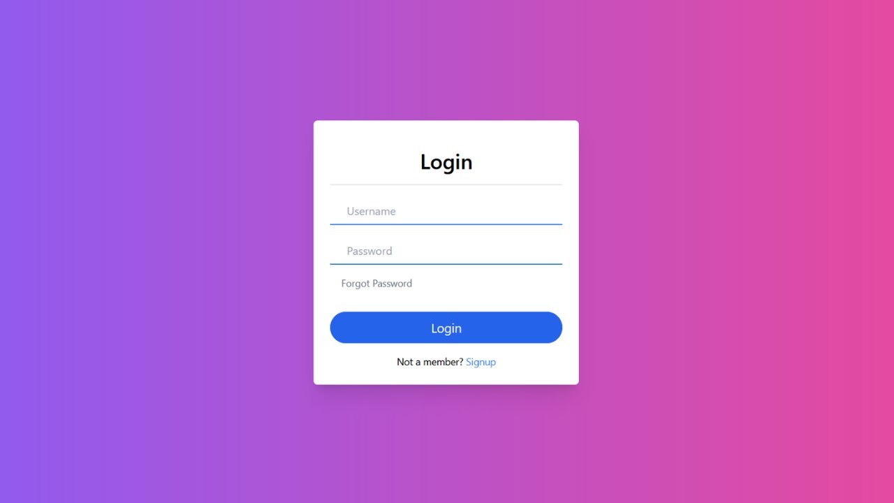 Html CSS Login page | Html Tailwind CSS login page - YouTube