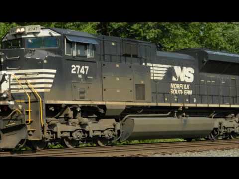 NS Freight 15K With NS Standard Cab C40-9 #8806 Trailing 2nd In Rootstown Ohio August 2017 - YouTube