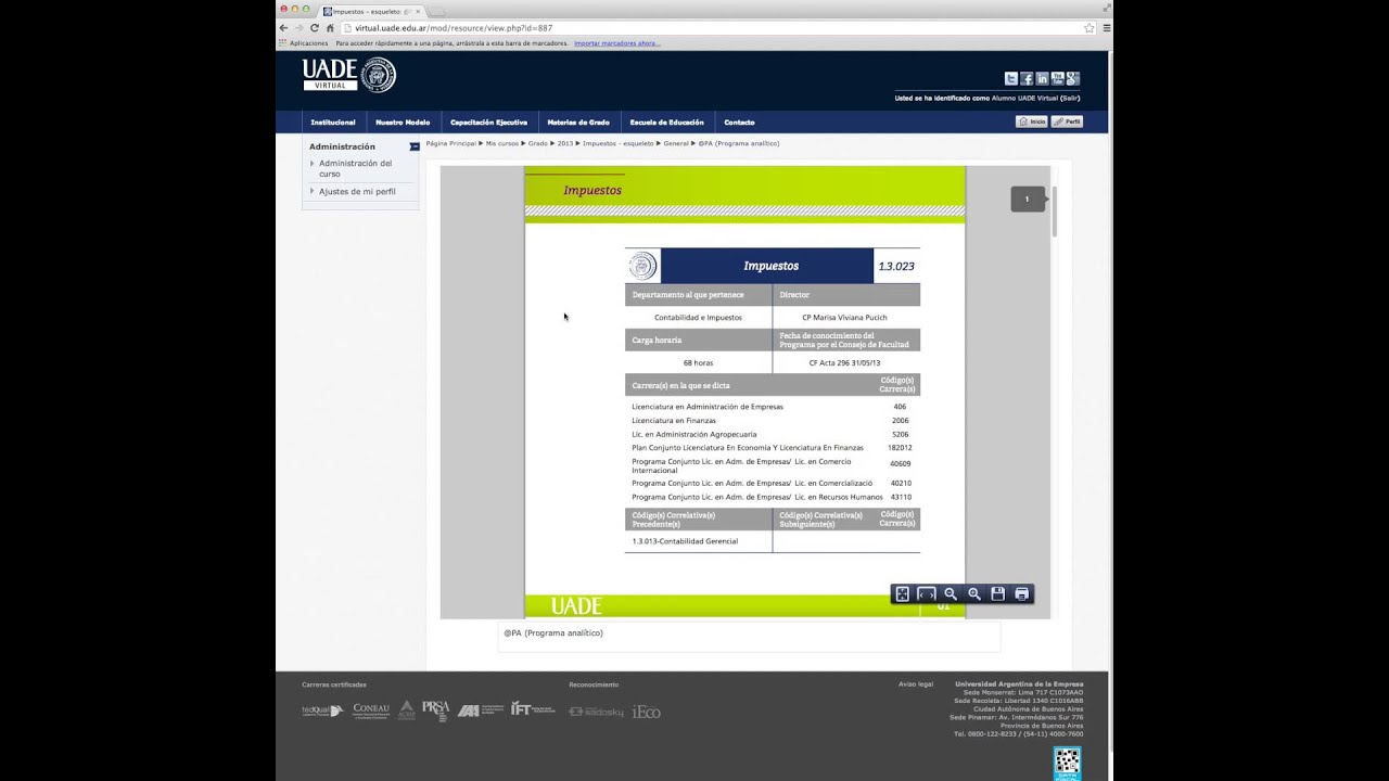 Tutorial UADE Virtual: Programa analítico - YouTube
