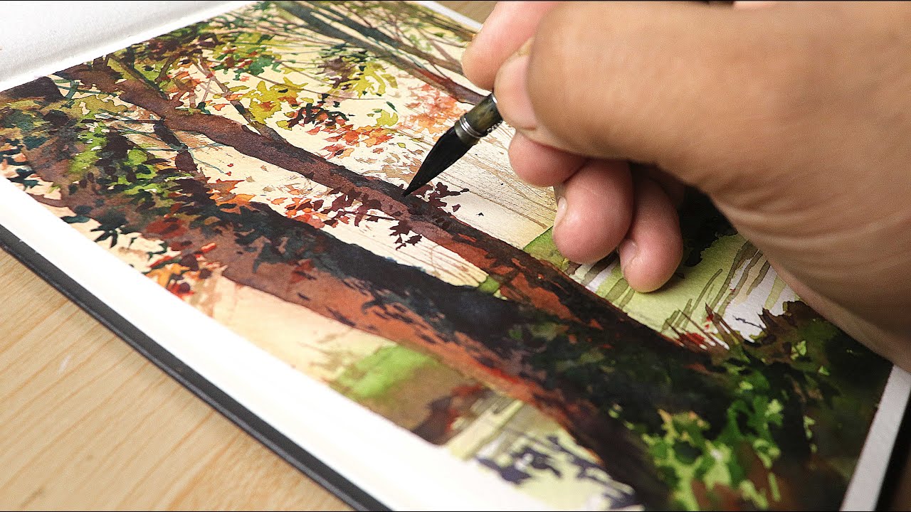 Beautiful Watercolor Painting of Autumn Fall Leaves easy - YouTube