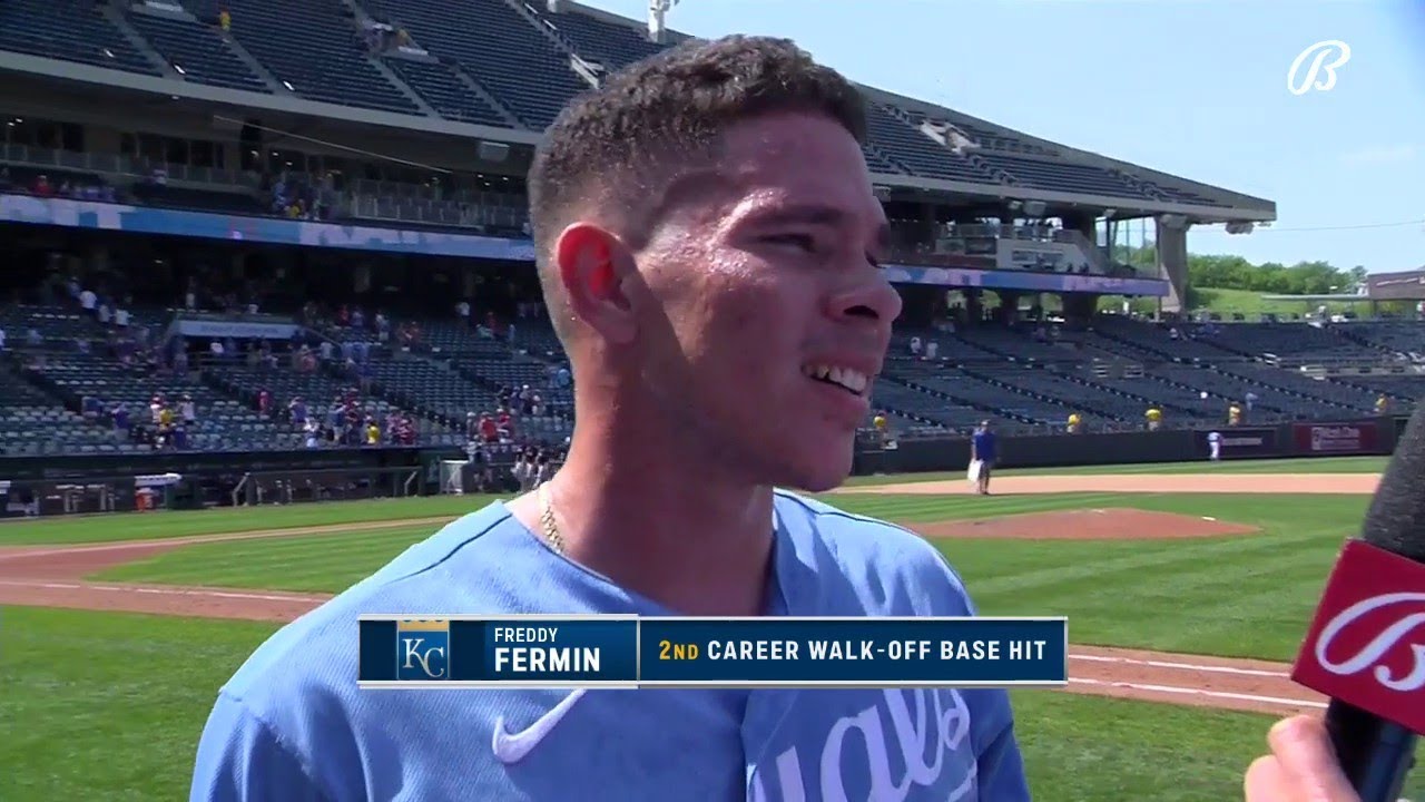 Freddy Fermin on walkoff hit: 'We had to win this game today' - YouTube