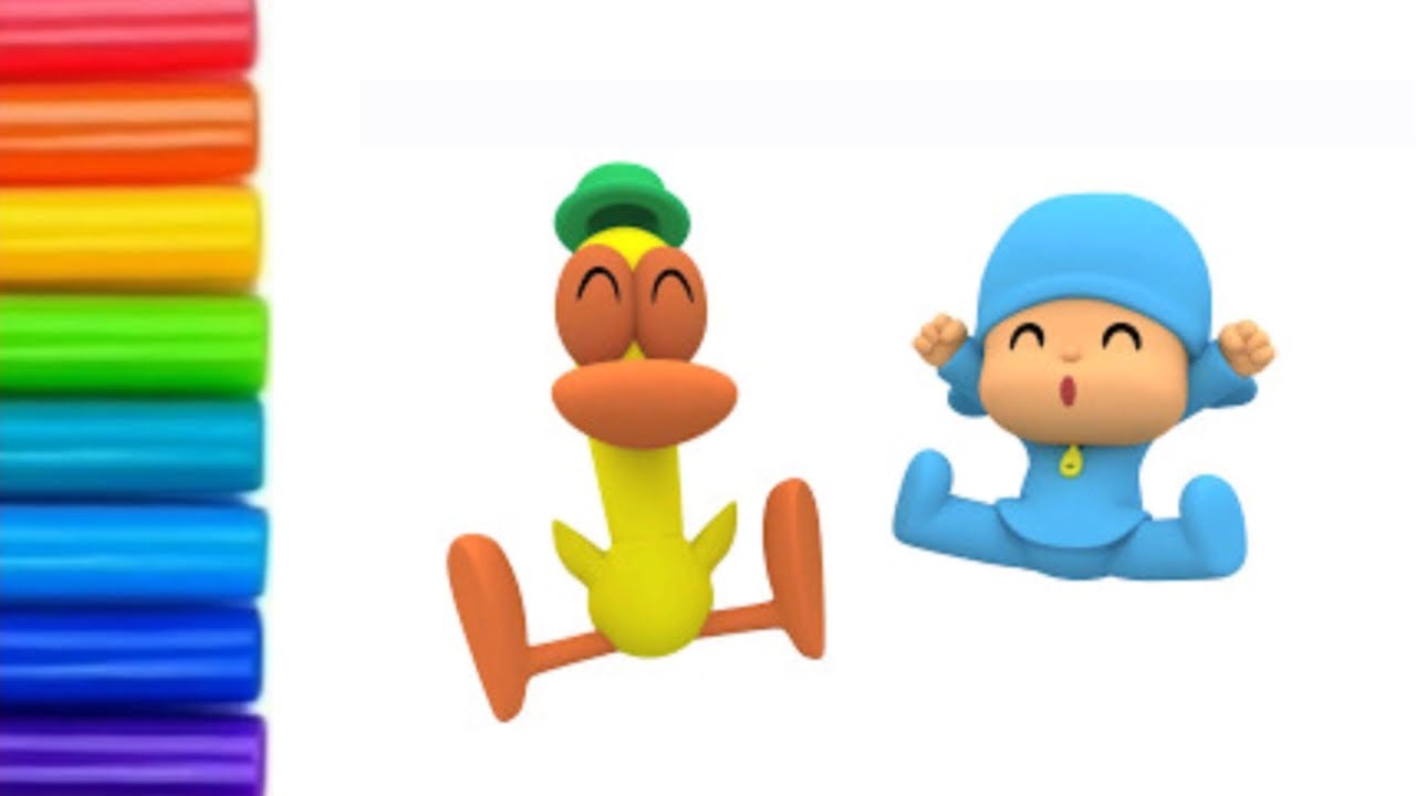 Pocoyo 🥰🥰 & pato easy drawing | coloring pocoyo drawing | cute pocoyo ...