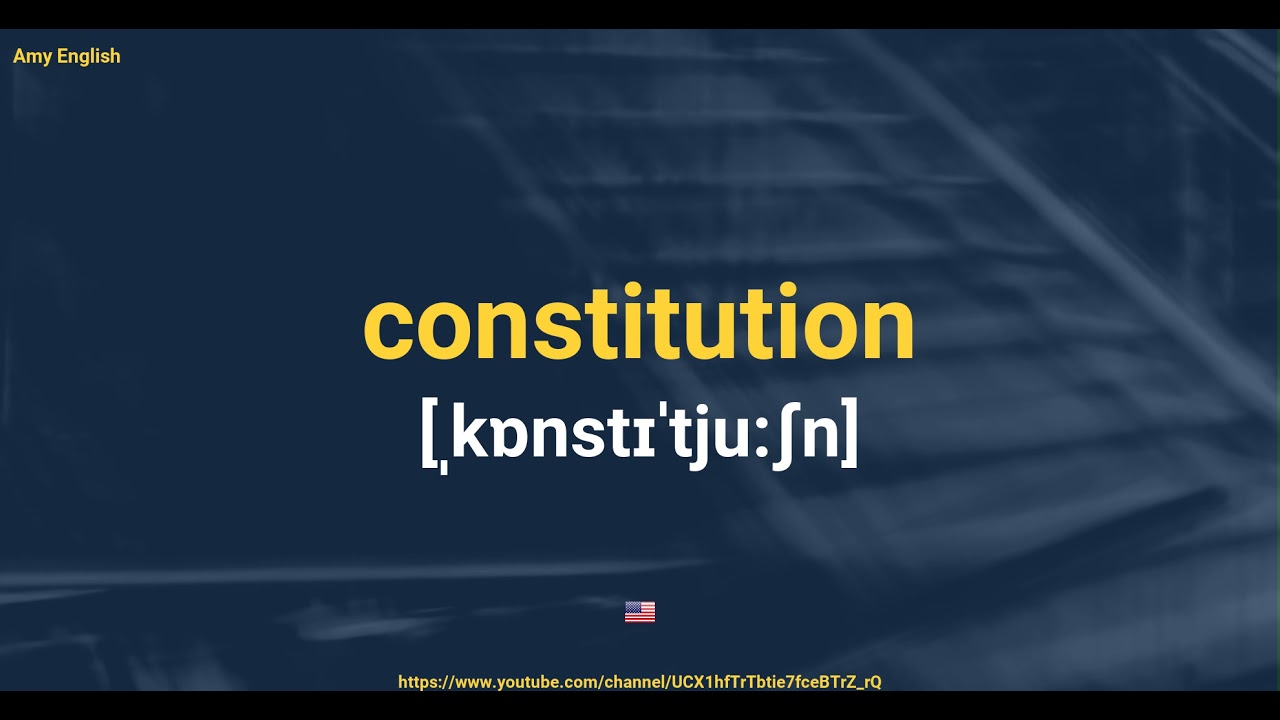 How To Pronounce Constitution - YouTube