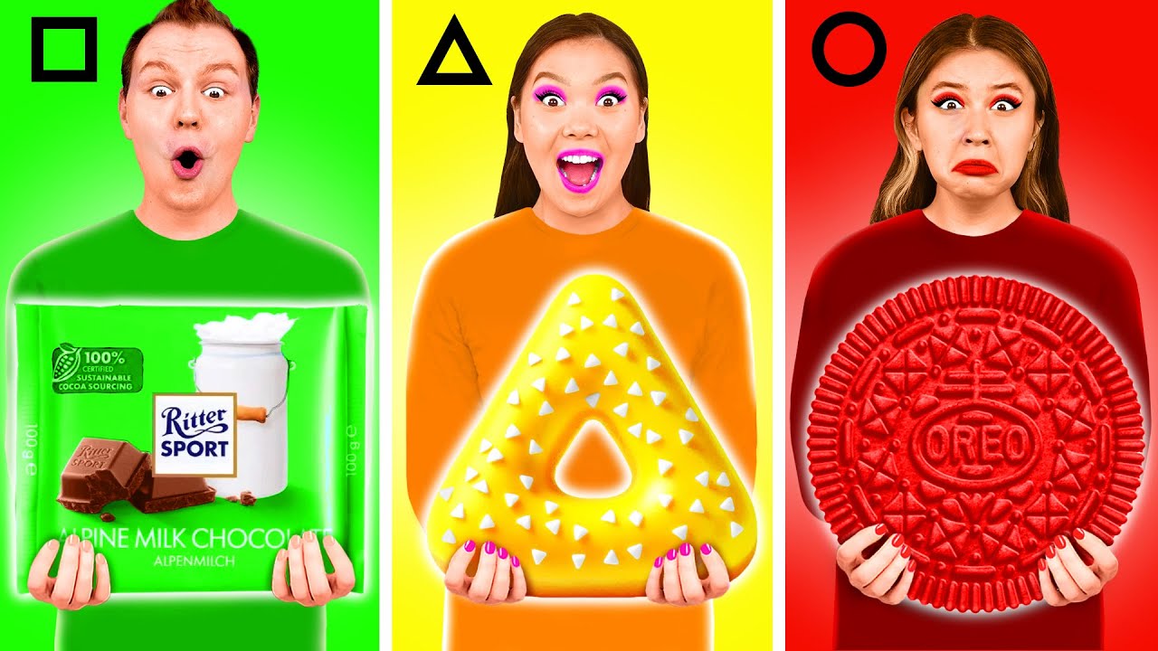 Geometric Shape Food Challenge | Epic Food Battle by KaZaZa - YouTube