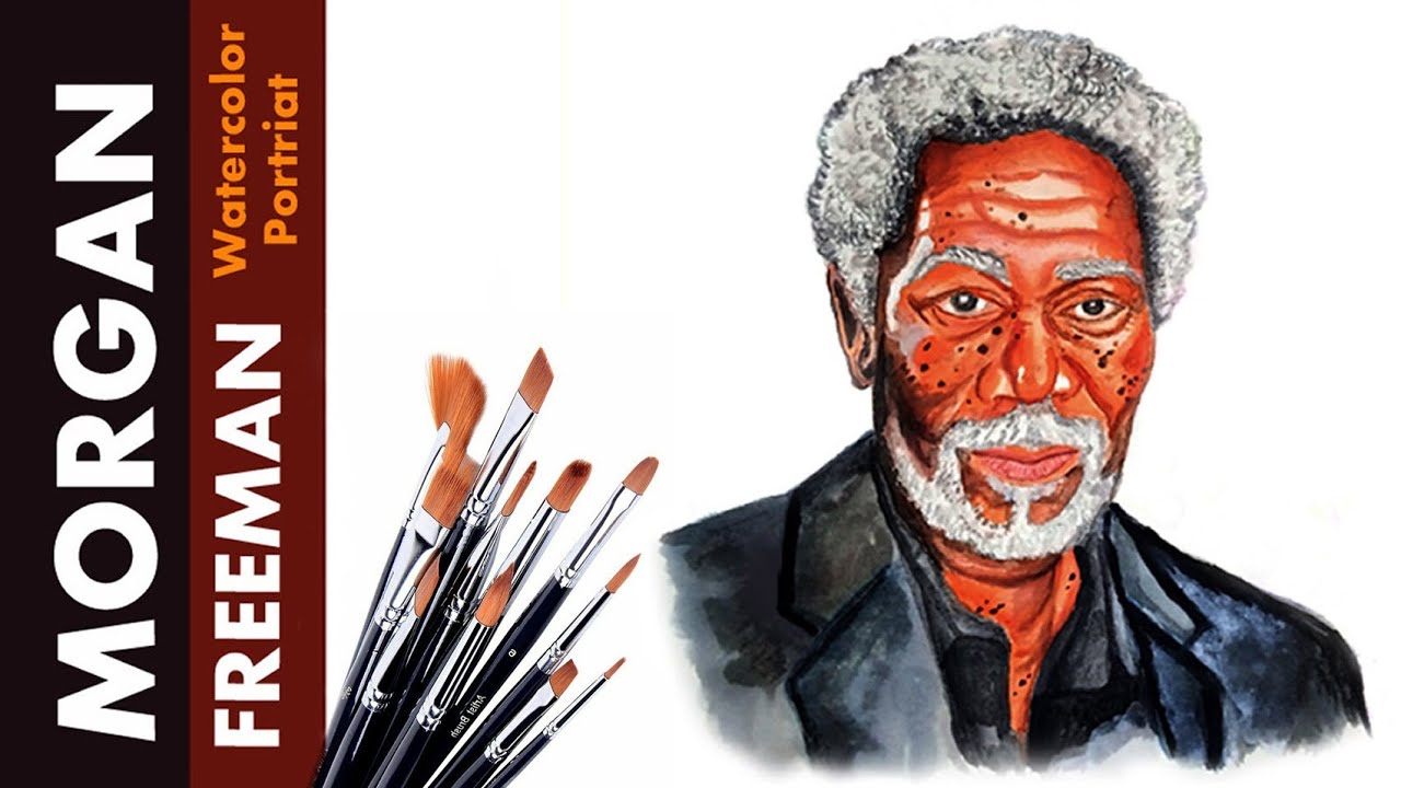 morgan freeman painting, Realistic Painting of Morgan Freeman, Morgan ...