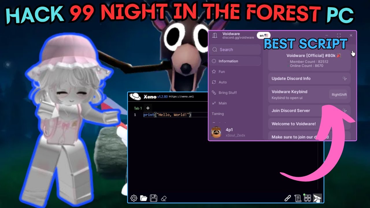 Cách Hack 99 Night In The Forest Trên PC Không Cần Get Key Không Ban ...
