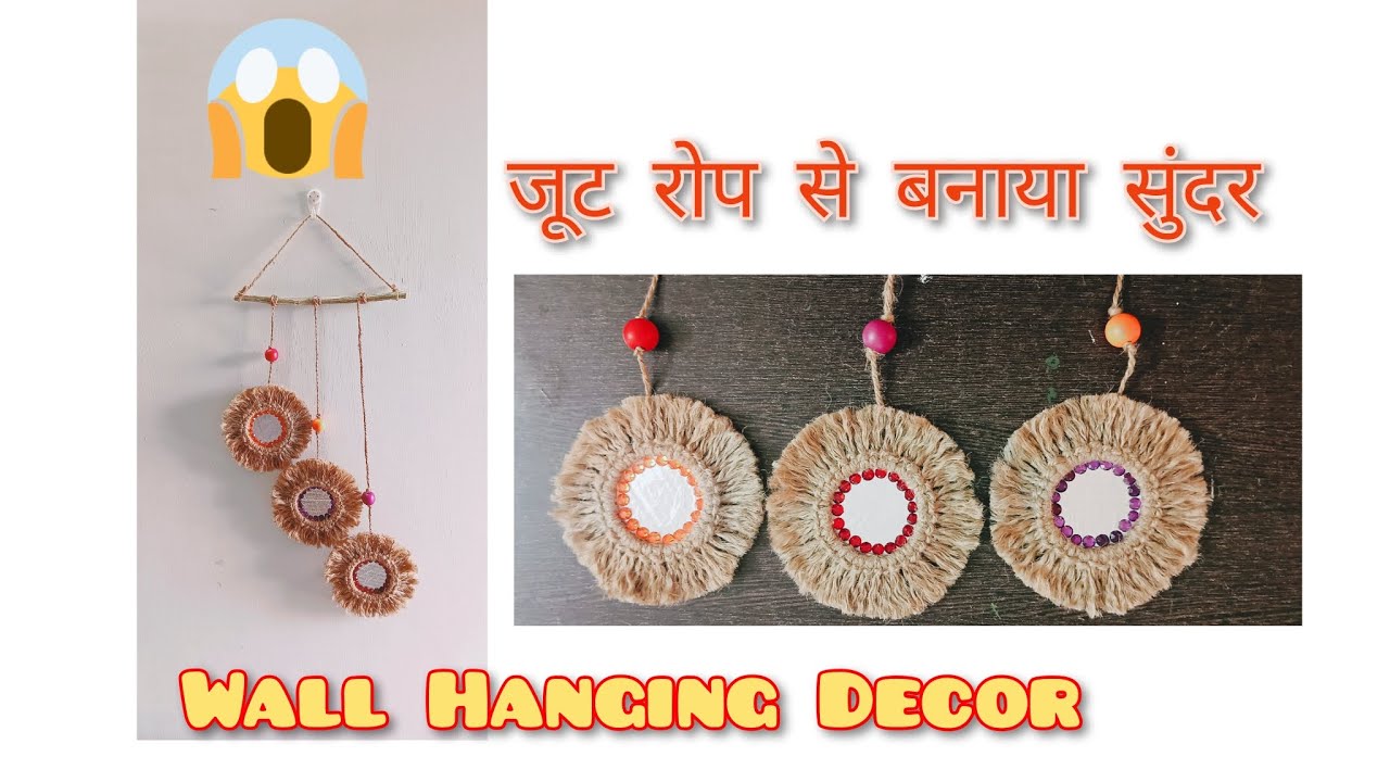 Wall hanging with jute rope | Jute rope decoration ideas | Jute rope ...