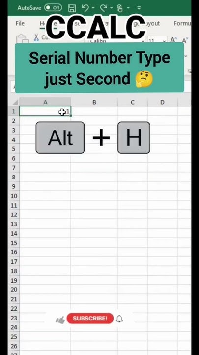 serial number use keyboard #youtubeshorts #youtube #sorts #formulas #excel #automatically - YouTube