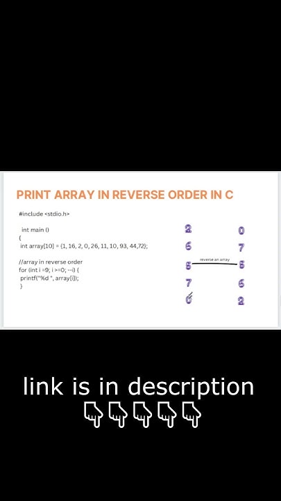 Array Reverse In C Clanguage Shorts Viralshorts Viral Trendingshorts Youtube