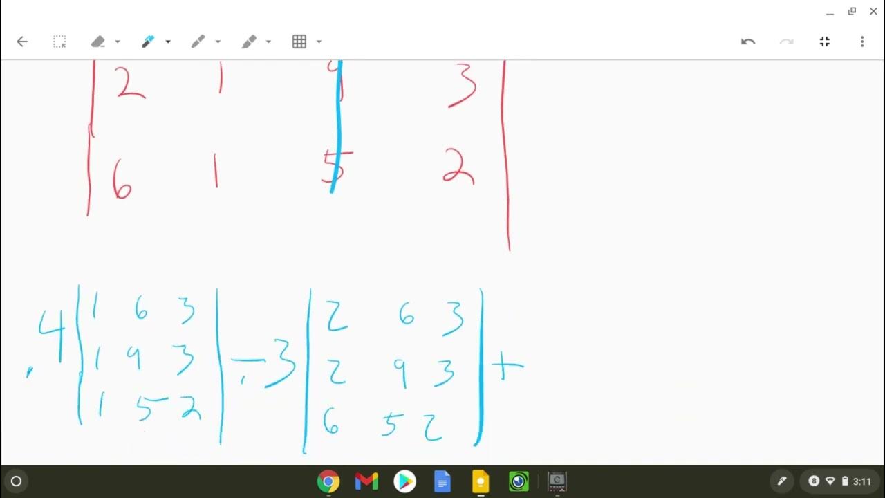 Quick summary on how you'd do a 4x4 determinant - YouTube