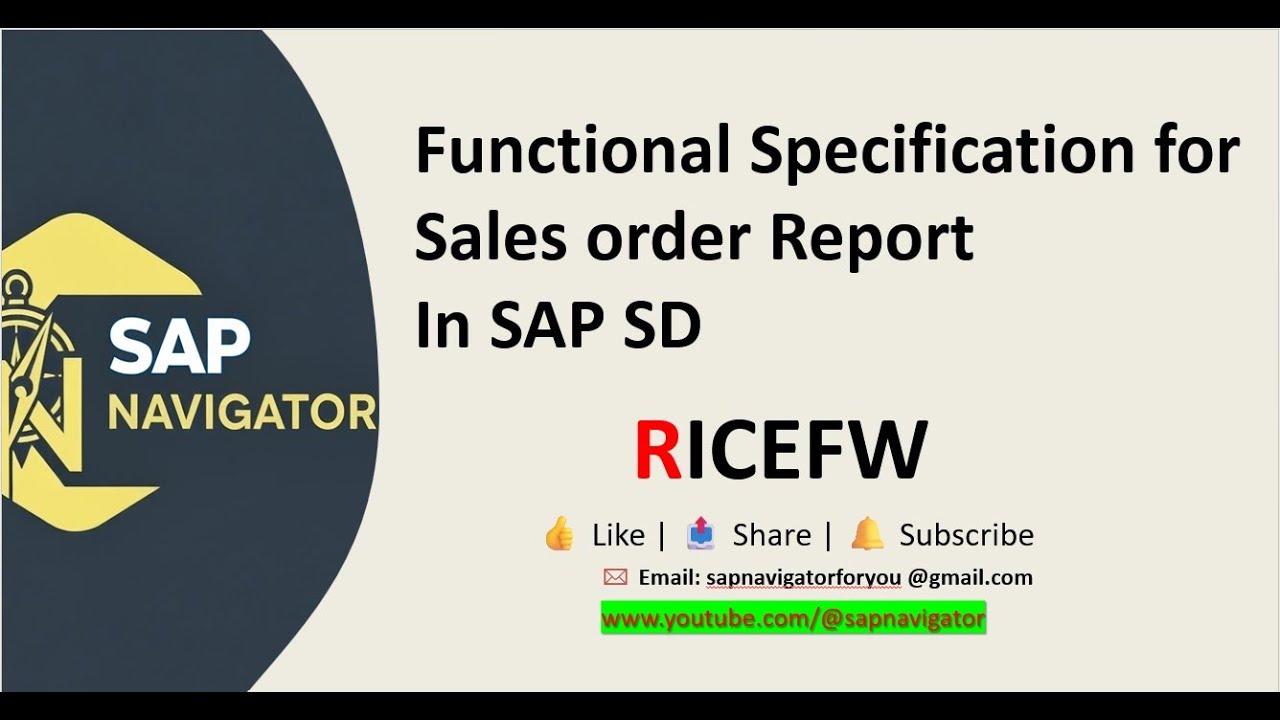 SAP SD Report | How to write Functional specification (FS) & Logic ...