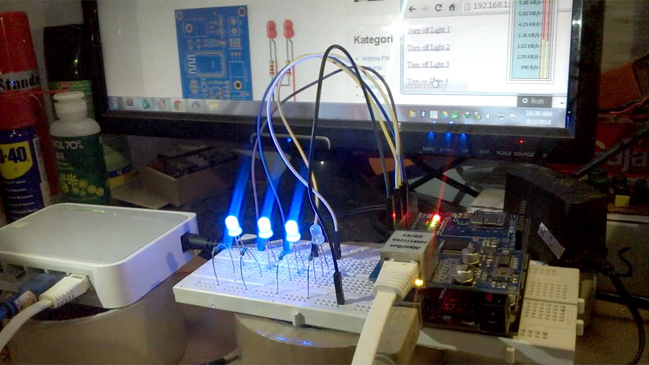 On/Off Led mengunakan Arduino + Ethernet Shield - YouTube