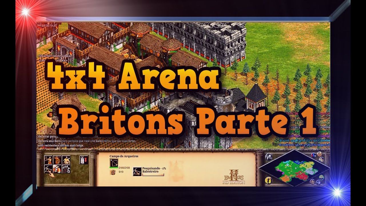 Age of Empires 2 HD 3x3 Arena Britons Gameplay AoE2HD PT BR Parte 1 ...