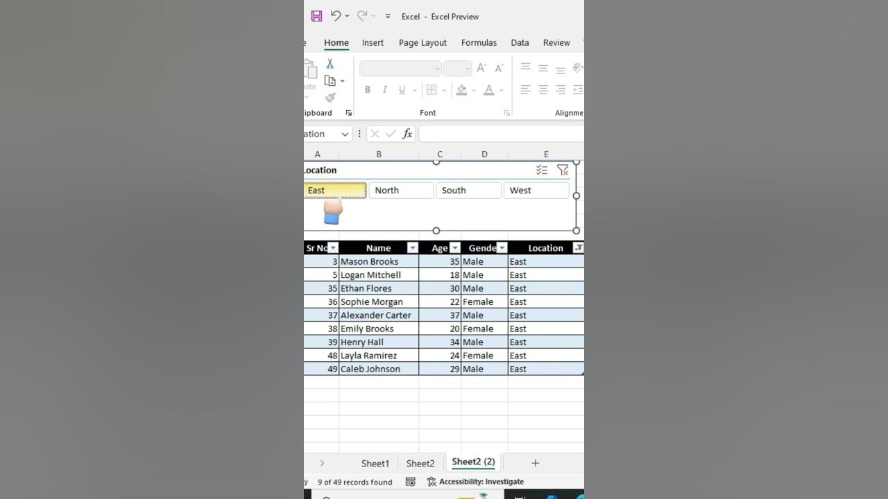 Slicer Function In Excel #shorts #exceltech #excelworld #exceltips #viralvideo - YouTube