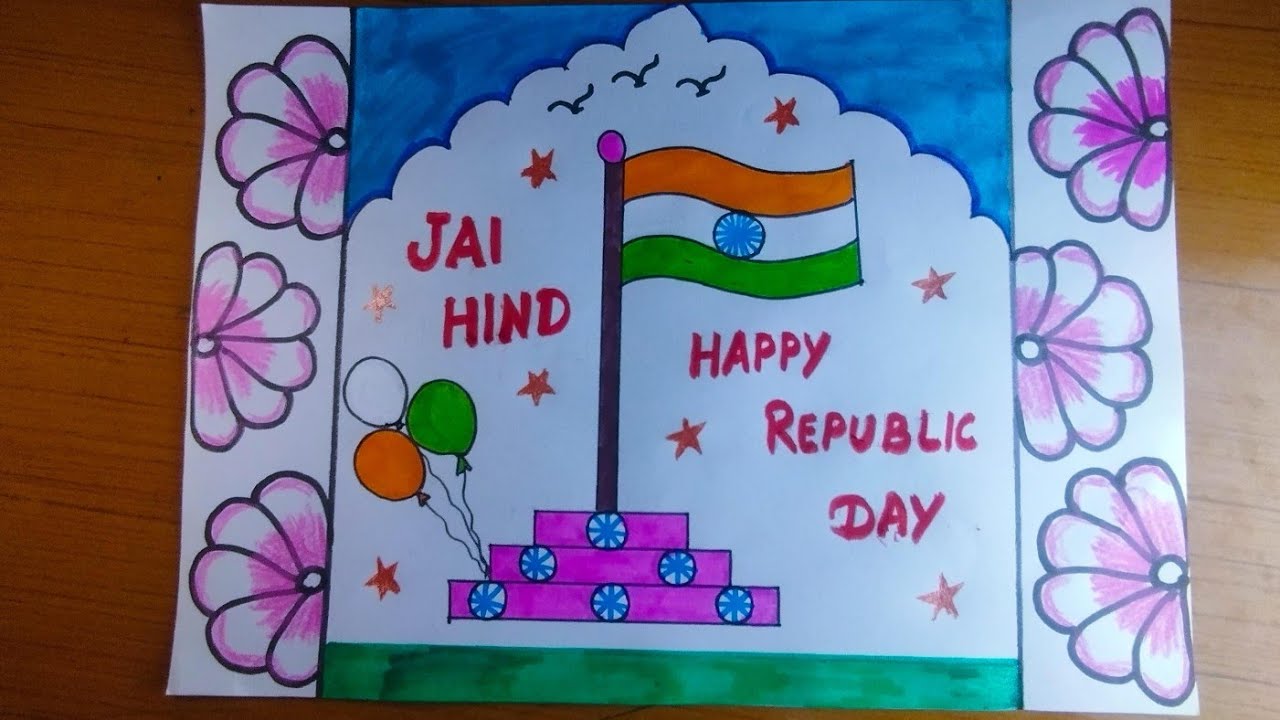 26 January Special Drawing / How To Draw Republic Day Drawing In Easy ...