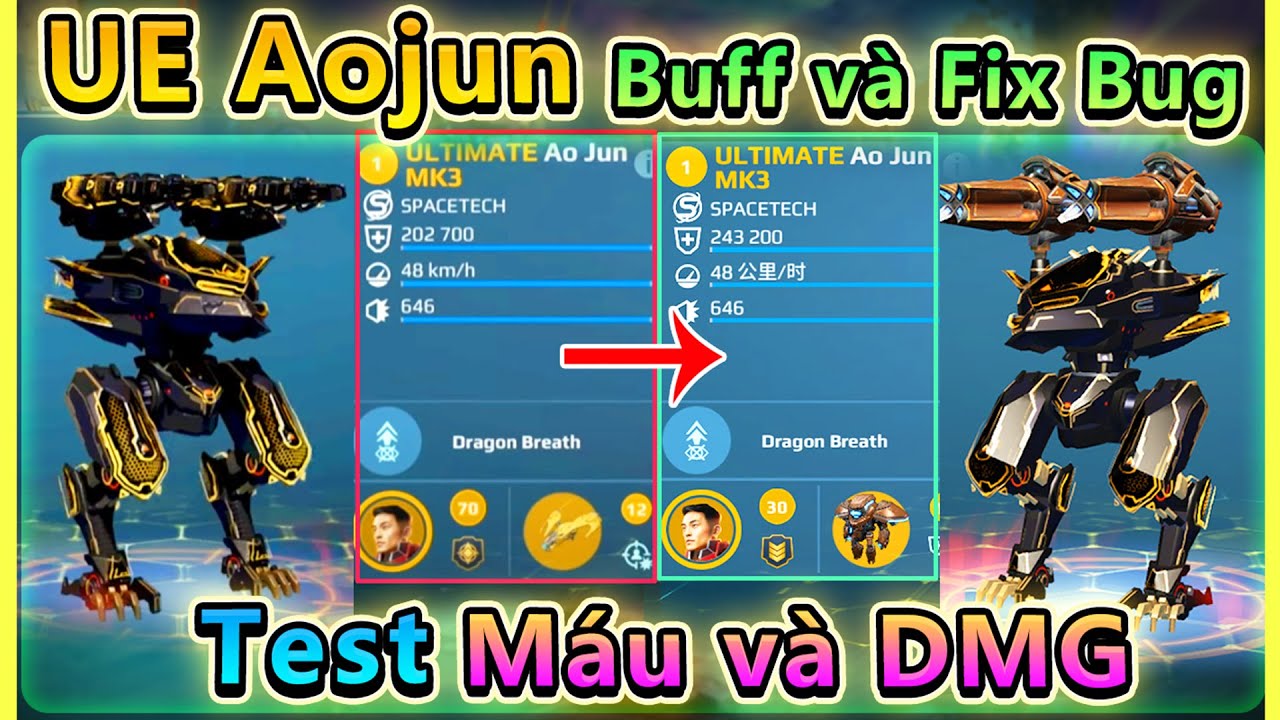 💥 UE Aojun được buff 20% máu - Fix cả Bug nổ không dmg - Nhưng bây giờ chỉ nổ 3 lần ｜ War Robot ...