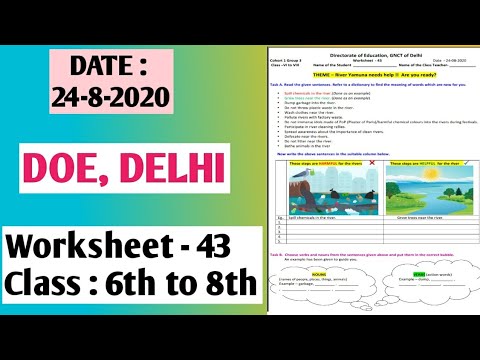 DOE Worksheet 43। Class 6 to 8 worksheet।Directorate of Education GNCT ...