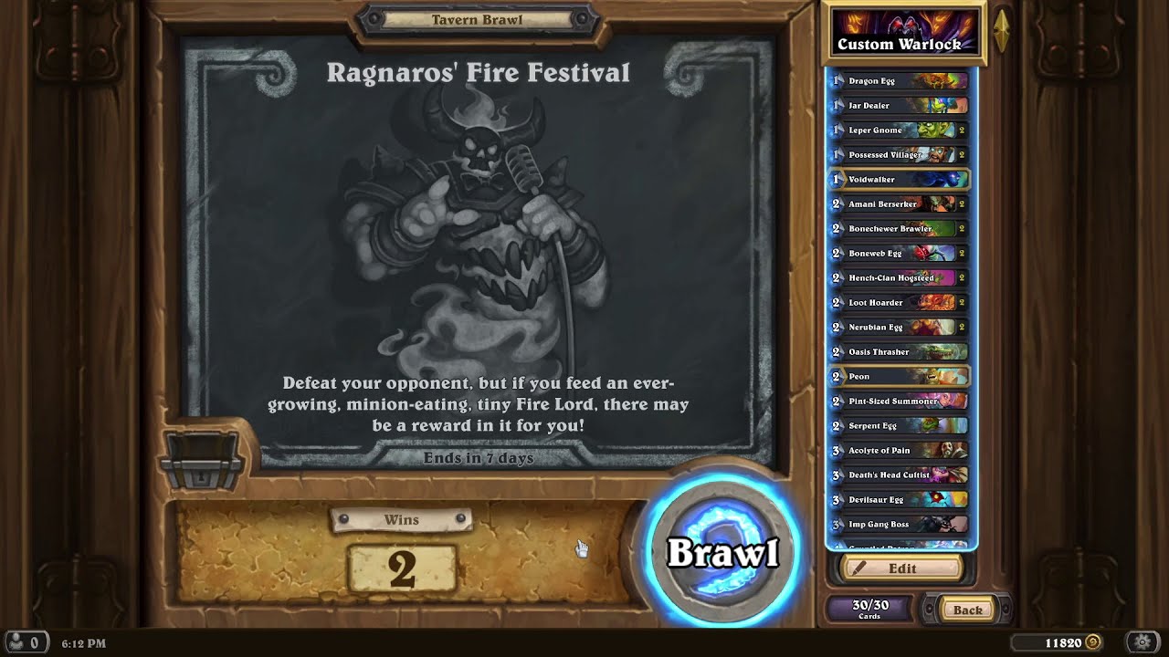 Tavern Brawl - Ragnaros' Fire Festival | Hearthstone Tavern Brawl - YouTube