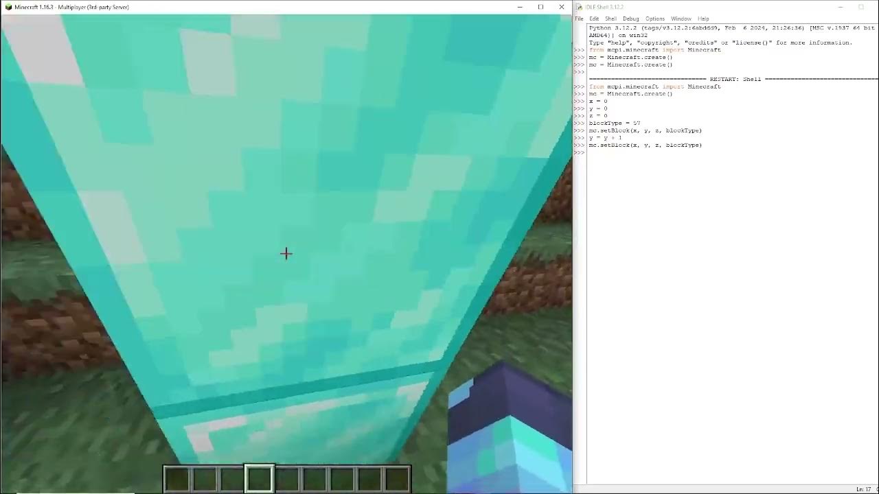 How to Place Multiple Blocks In Minecraft Python - YouTube
