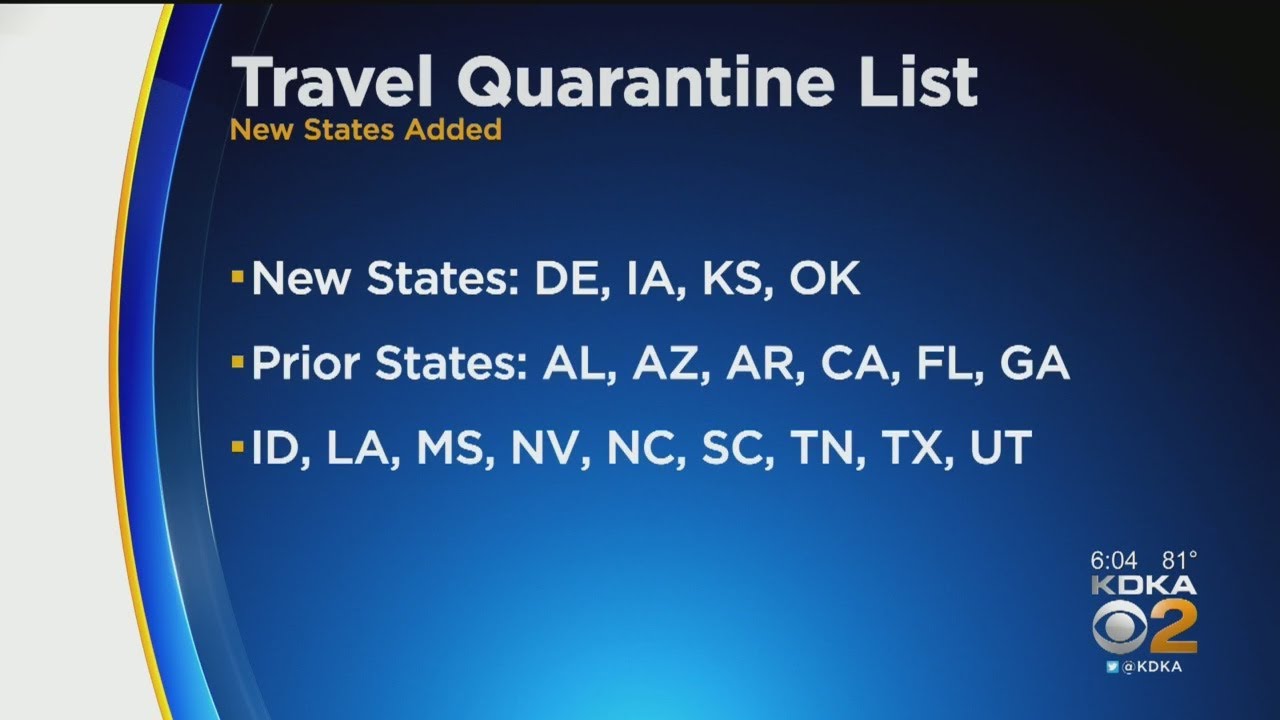 Gov. Wolf Adds Four States To Travel Quarantine List - YouTube