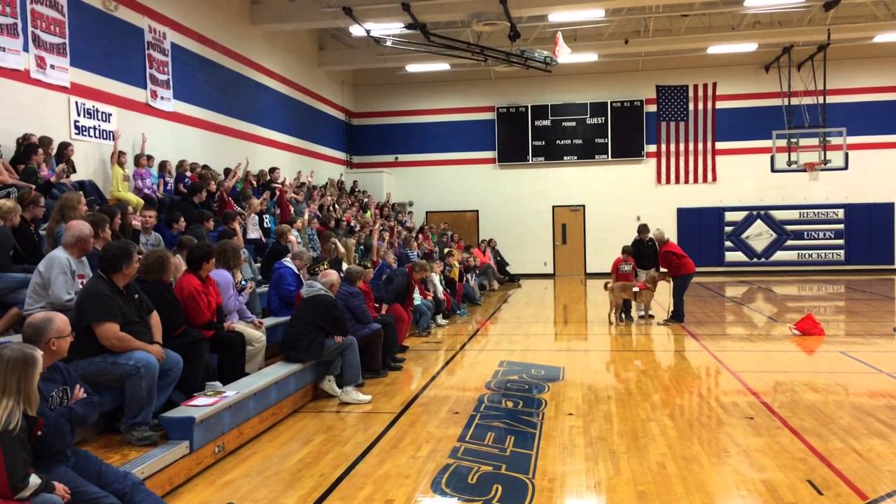 Puppy Jake visits Remsen-Union - YouTube