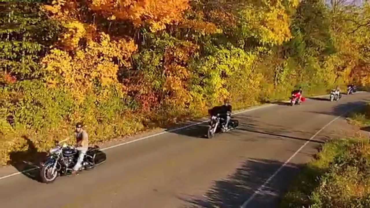 Tennessee Fall Motorcycle Ride from the air with quad-copter. - YouTube