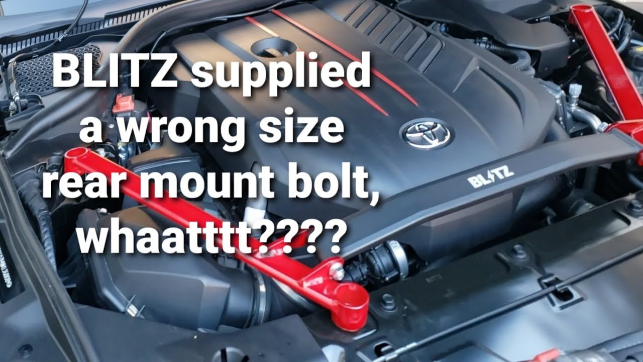 Supra Blitz Front strut tower bar install. - YouTube