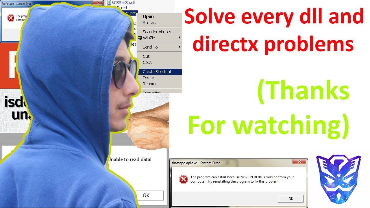 Easiest way to solve each and every .dll problems| directx - YouTube
