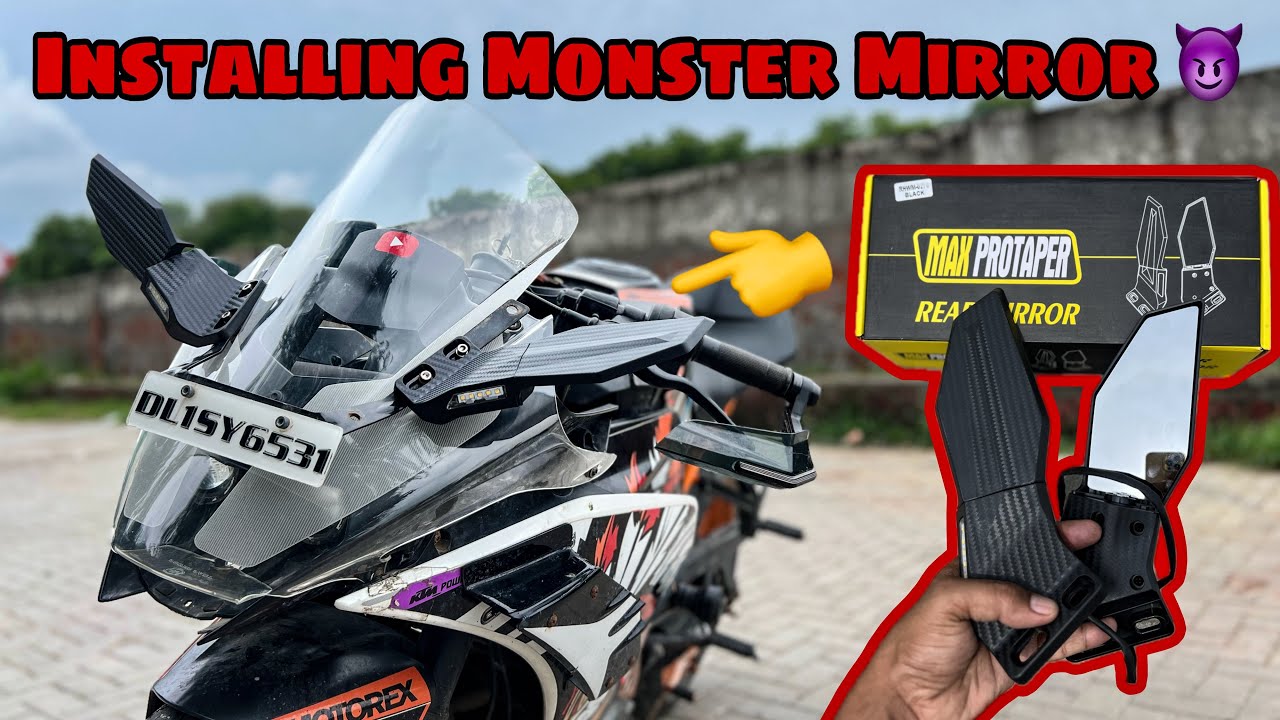 Installing Monster Led Mirror in KTM Rc 🤩 | modified KTM Rc 390 | techno kha - YouTube