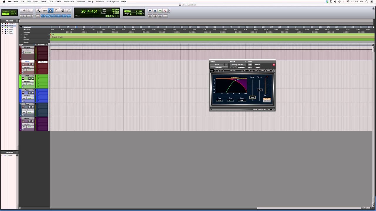 514 Overview Of The Powerful Waves R DeEsser Plug In Inside Protools ...