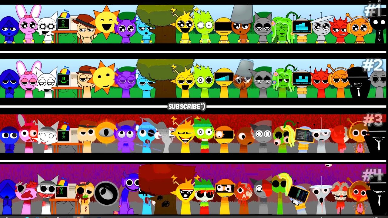 All SPRUNKI RETAKE Phases Together in Incredibox Sprunki All Characters ...