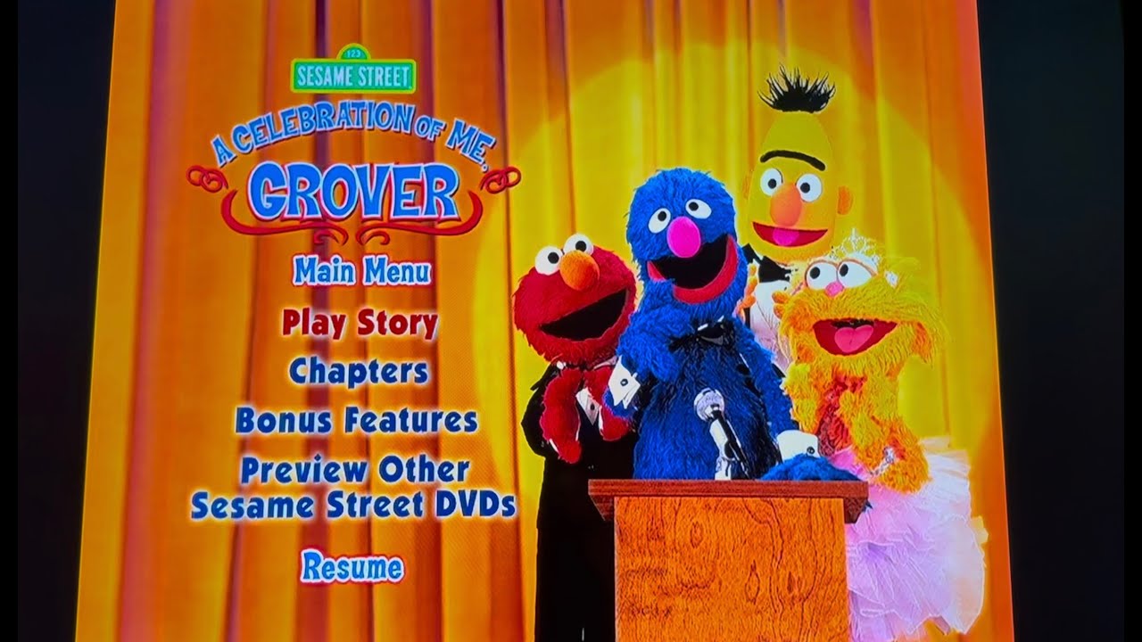 Sesame Street A CELEBRATION OF ME, GROVER DVD Menu Walkthrough. - YouTube