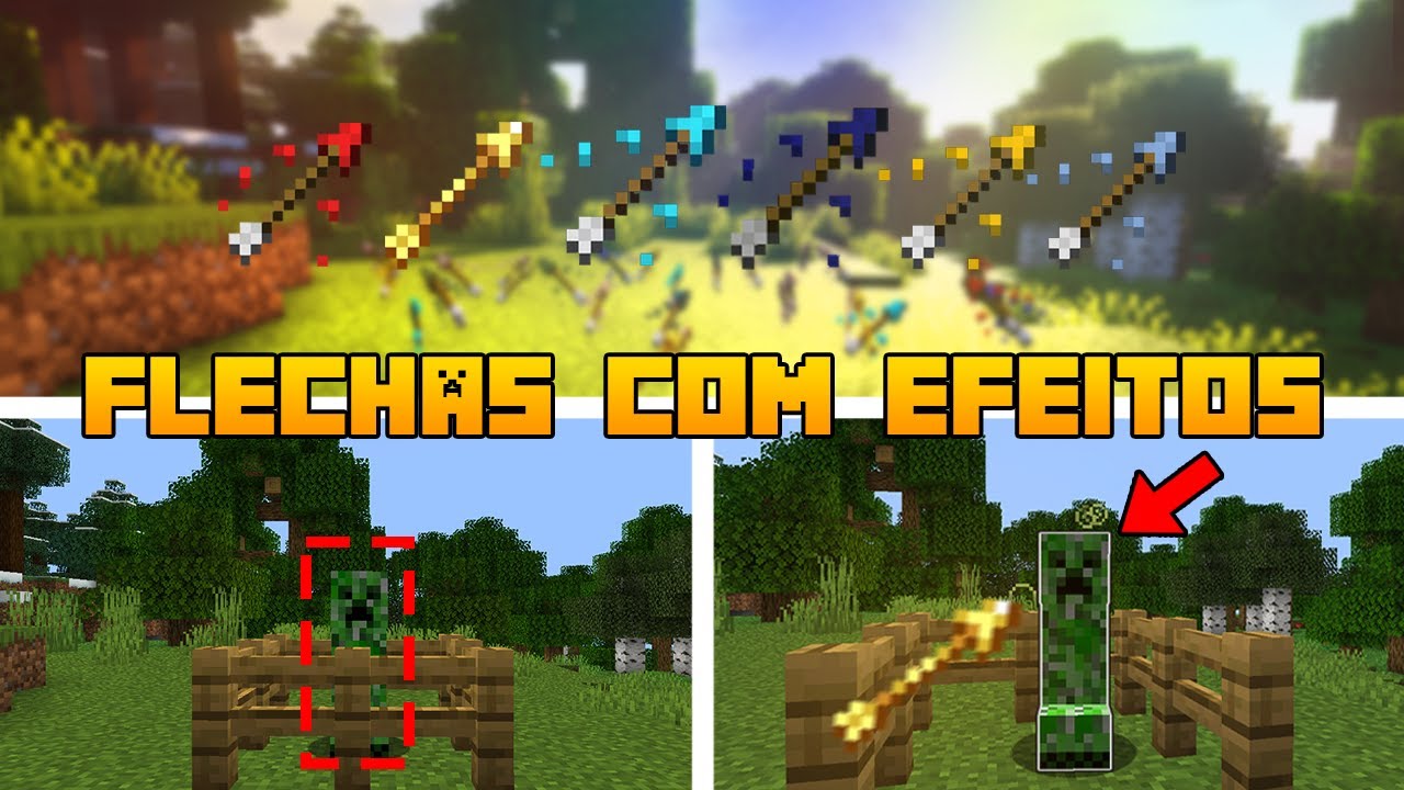 TUDO SOBRE AS FLECHAS COM EFEITOS NO MINECRAFT - YouTube