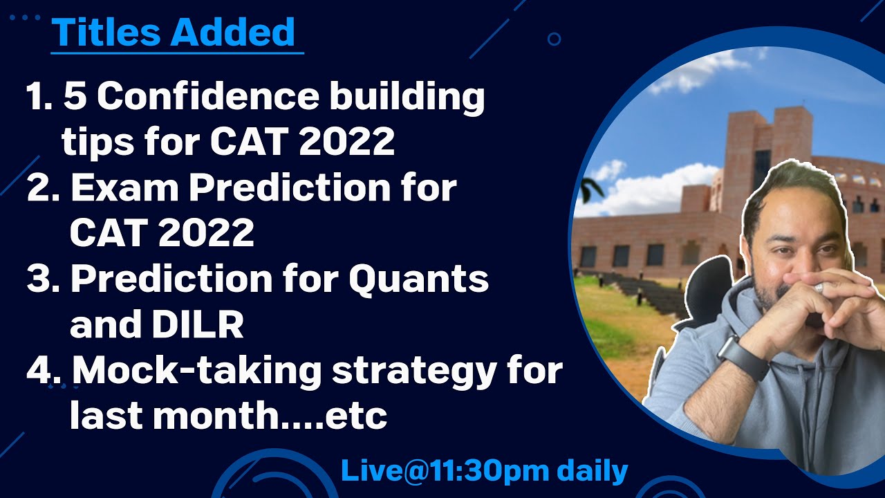 Sir CAT se Dar lag raha hai - One Month to CAT | Confidence Building ...