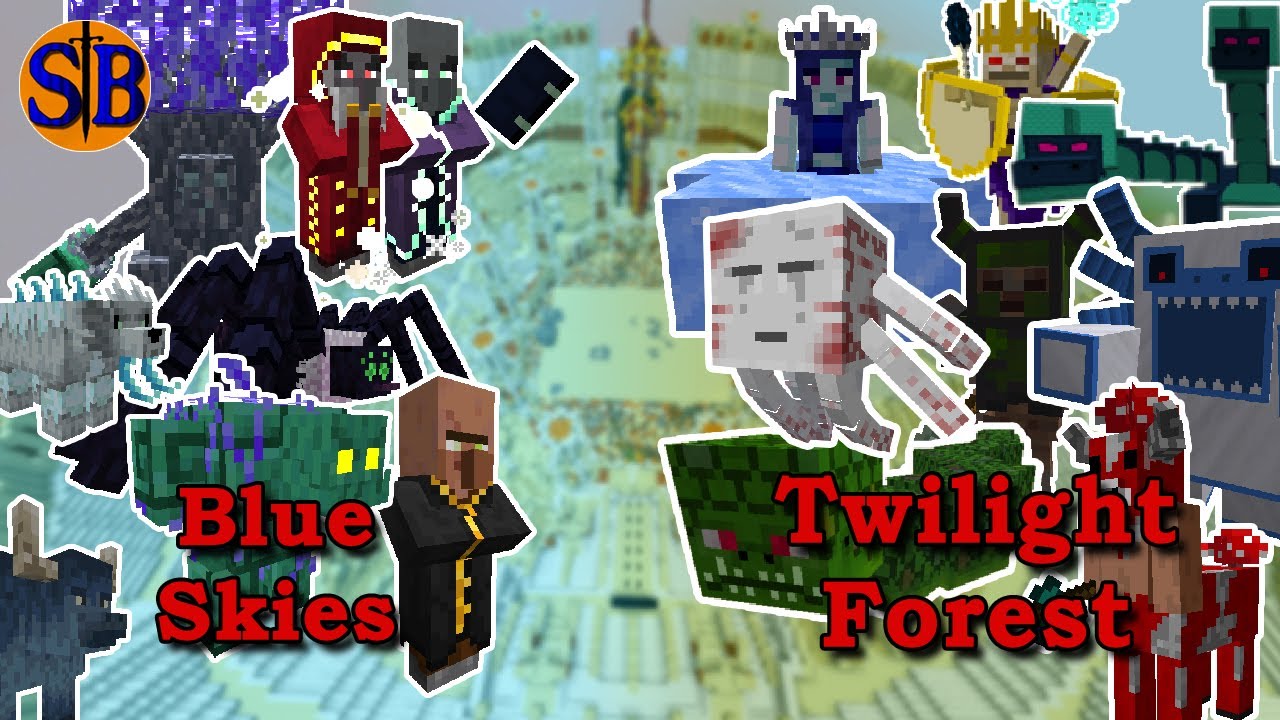 Blue Skies VS Twilight Forest | Full Mod Fight | Minecraft Mob Battle ...