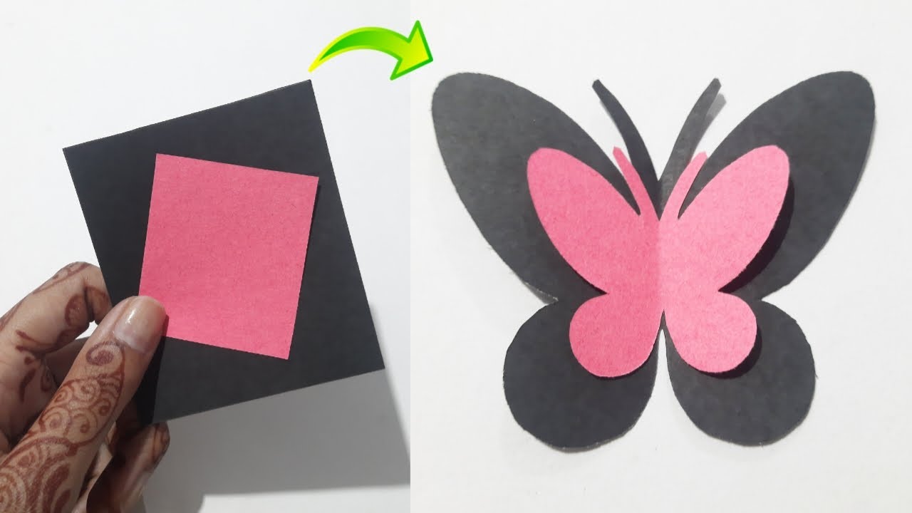 Easy Paper Butterfly Making Idea | How To Make Paper Butterfly | Double ...