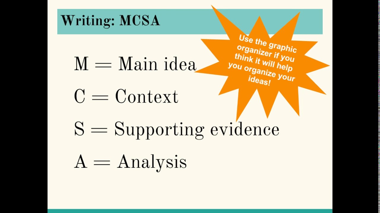 Analyze a text: How to dissect a prompt and write an MCSA paragraph ...
