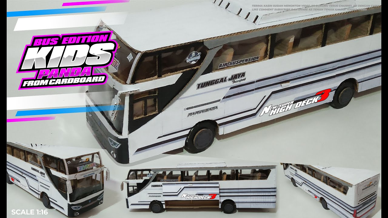 MEMBUAT MINIATUR BUS KIDS PANDA DARI KARDUS BEKAS || HANDMADE - YouTube