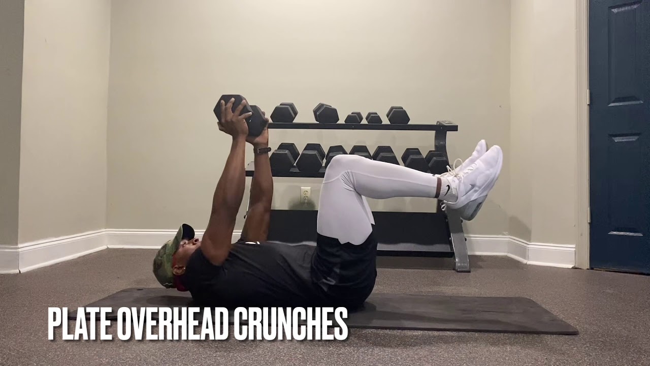 Plate Overhead Crunches - YouTube