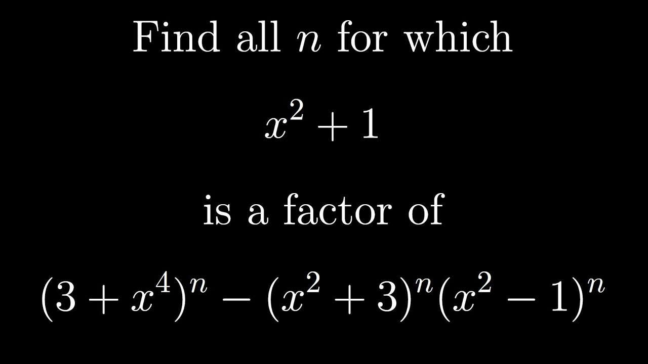 Polynomial factor - Oxford Mathematics Admissions Test 2016 - YouTube