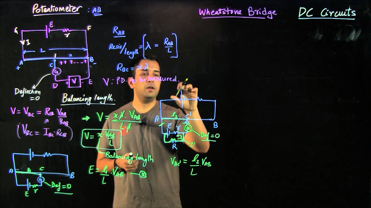 Lecture 08 DC Circuits - Potentiometer, Wheatstone Bridge - YouTube