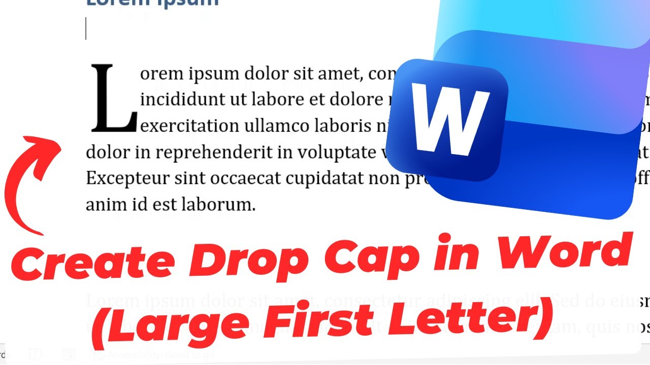 How to Create Drop Cap in Word (Large First Letter) - YouTube