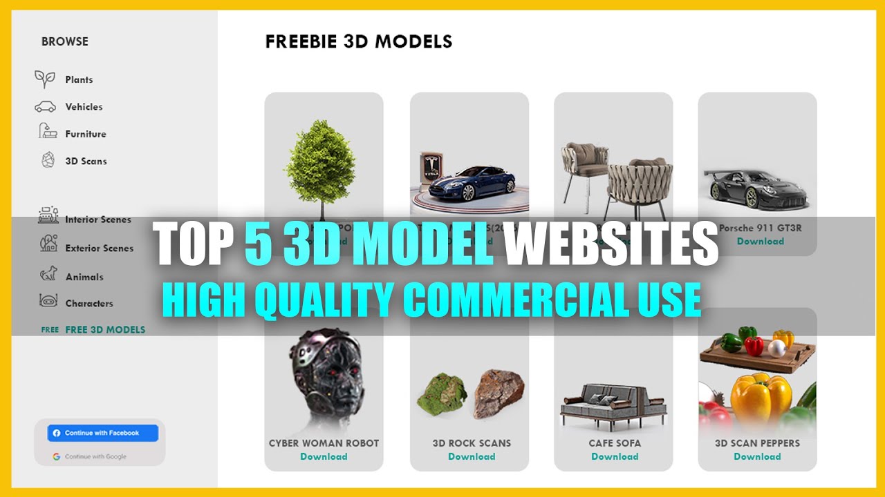 5 Websites for free 3D MODEL download-Part 1 - YouTube
