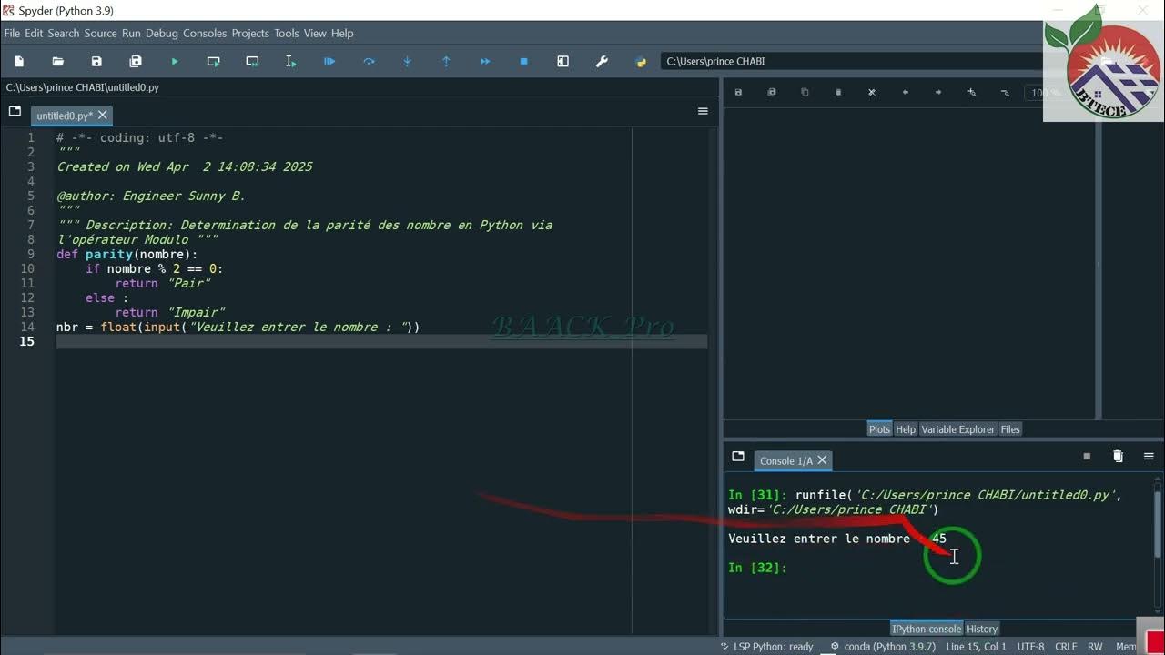 Programmation Python sur l'operateur Modulo - YouTube