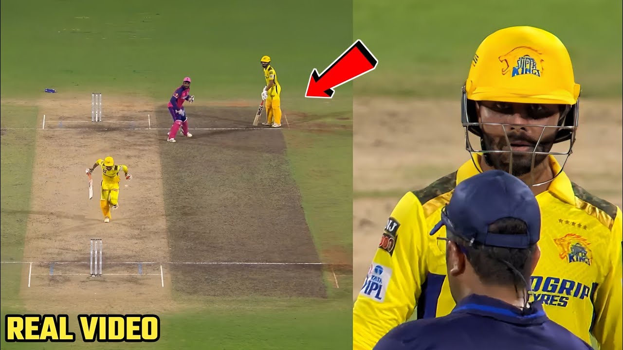Huge Drama When Ravindra Jadeja Run out and umpire giving out for ...