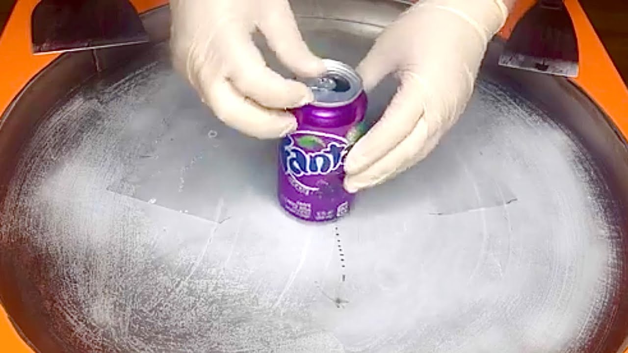 Fanta Grapes Cream Ice Rolls - ASMR Delight for a Refreshing Frozen ...